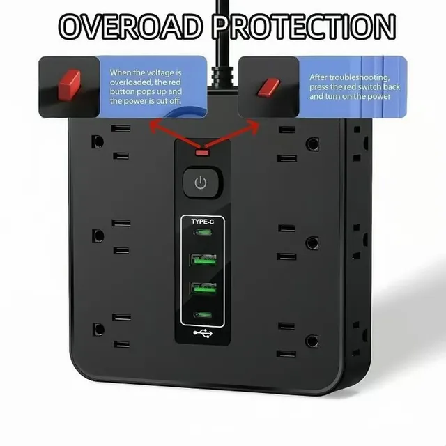 ⚡16-in-1 Power Strip with Switch & Surge Protection,ETL Listed ...